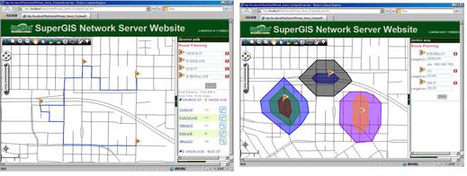 SuperGIS Server 3.1 integrating with SuperGIS Network Server 3.1 to Provide Network Analysis ...